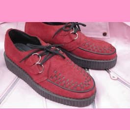 D-Ring Creepers, Red Suede - Garageland
