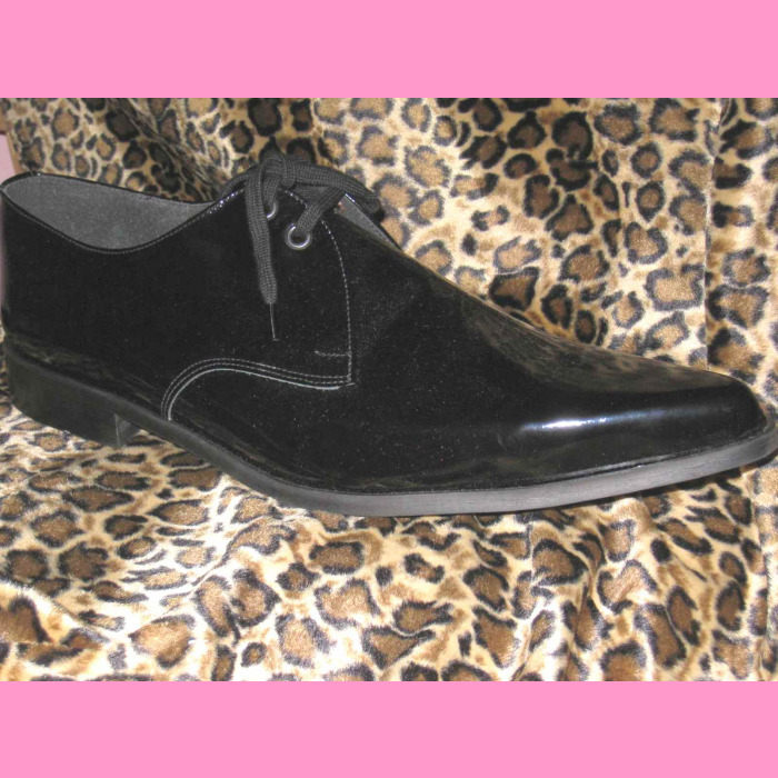 Black Patent Leather Winkle-Pickers - Garageland