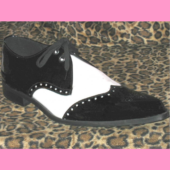 Brogue Winkle-Pickers, Black and white patent leather - Garageland