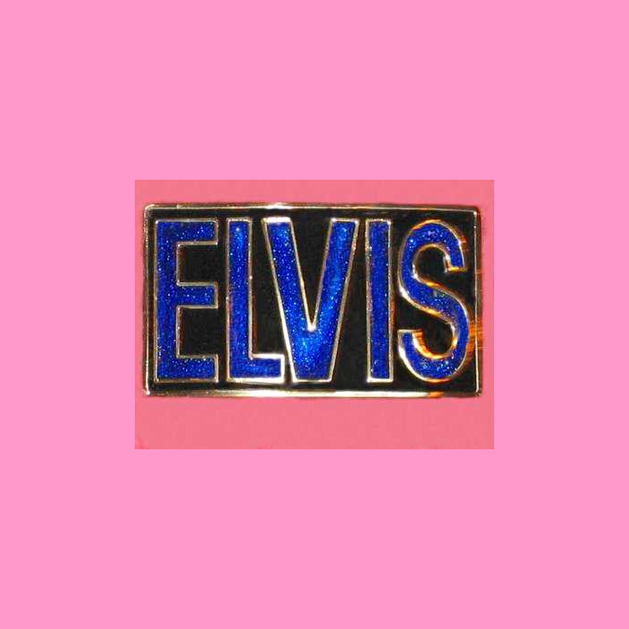 Elvis Glitter Letters Buckle, Black/Blue - Garageland