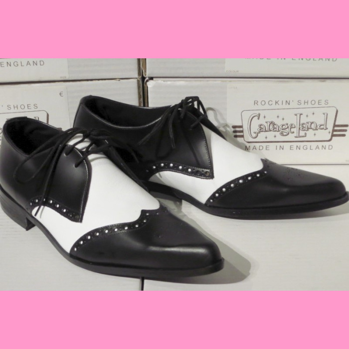 Brogue Winkle-Pickers, Black and white leather - Garageland